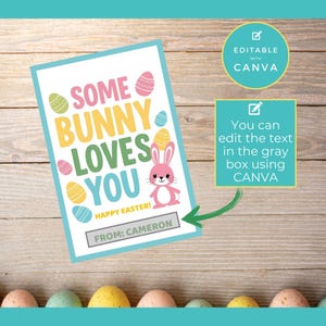 Some Bunny Loves You Printable Easter Gift Tag Easter Basket Tag Easter ...
