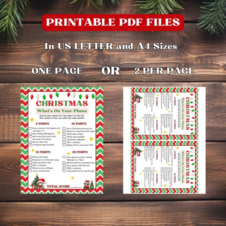 Christmas What's on Your Phone Game – Printable Fun Holiday Party ...
