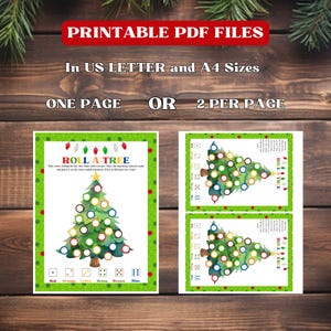 Roll A Tree Christmas Game Printable Christmas Party Game for Family ...