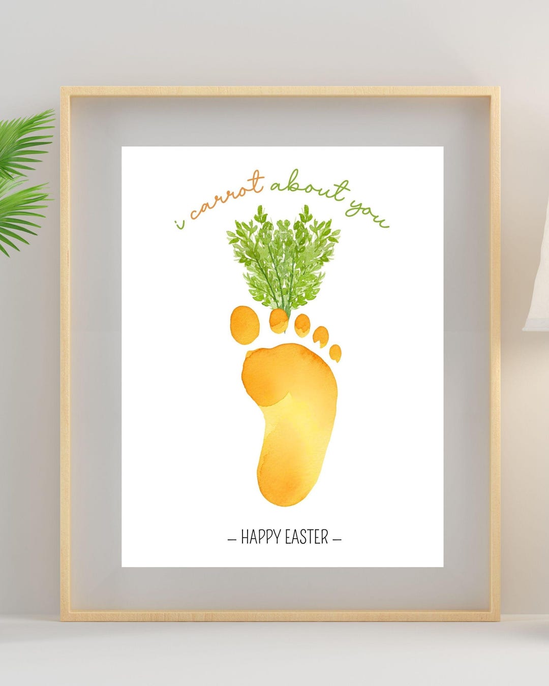 Easter Footprint Craft Printable Carrot Art Baby Footprint Keepsake ...