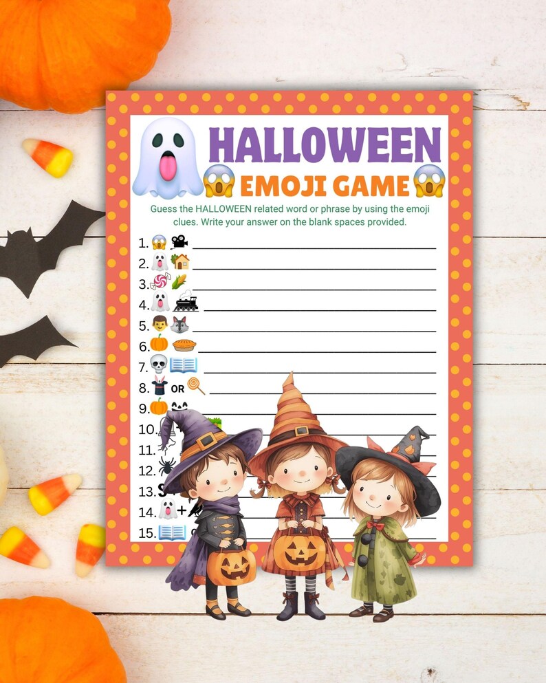 Halloween Emoji Game Printable • Adults, Teens & Older Kids Party Quiz ...