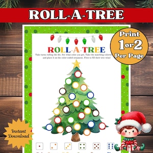 Roll A Tree Christmas Game Printable Christmas Party Game for Family ...