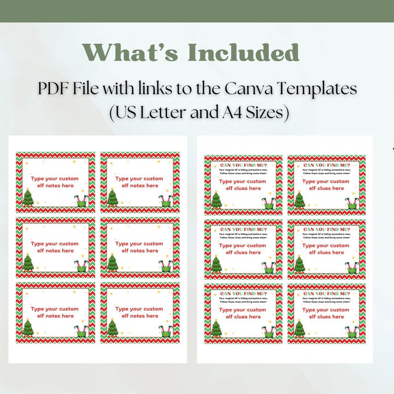 Editable Elf Notes & Hide and Seek Clue Cards Printable Bundle ...