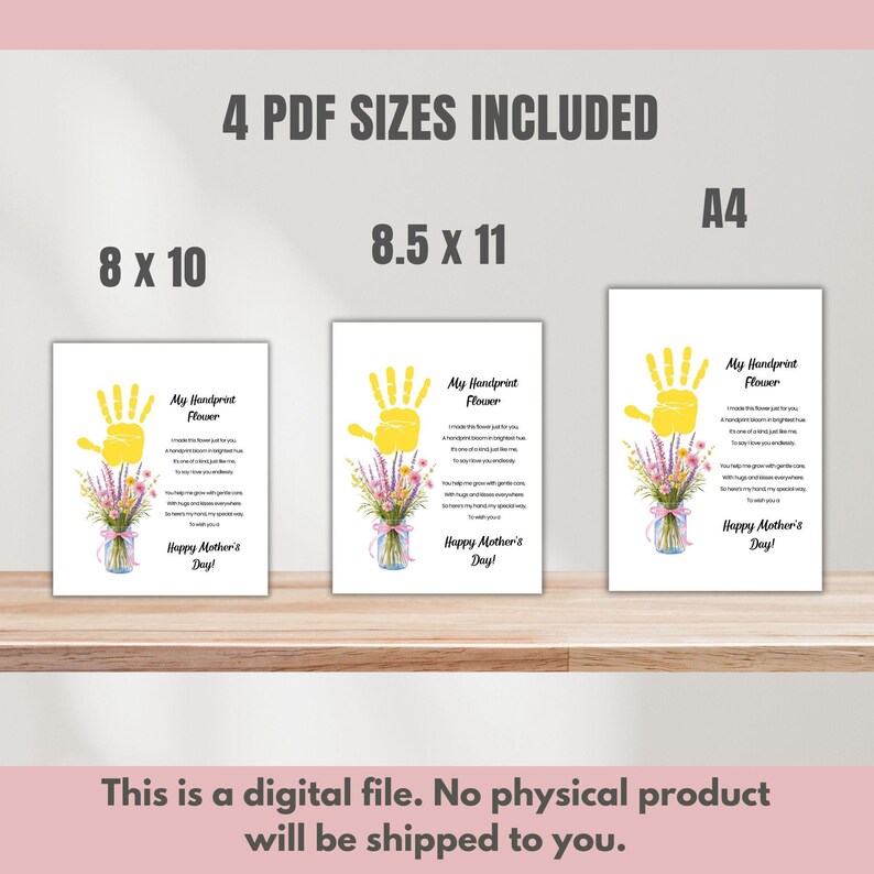 Mothers Day Handprint Flower Poem Craft for Kids Printable Gift for Mom ...