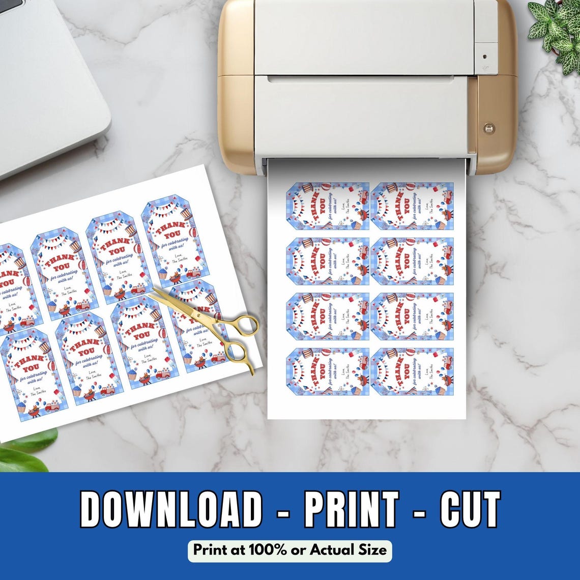 Editable 4th of July Gift Tag Printable July 4 Tag Red White Blue ...