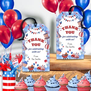 Editable 4th of July Gift Tag Printable July 4 Tag Red White Blue ...