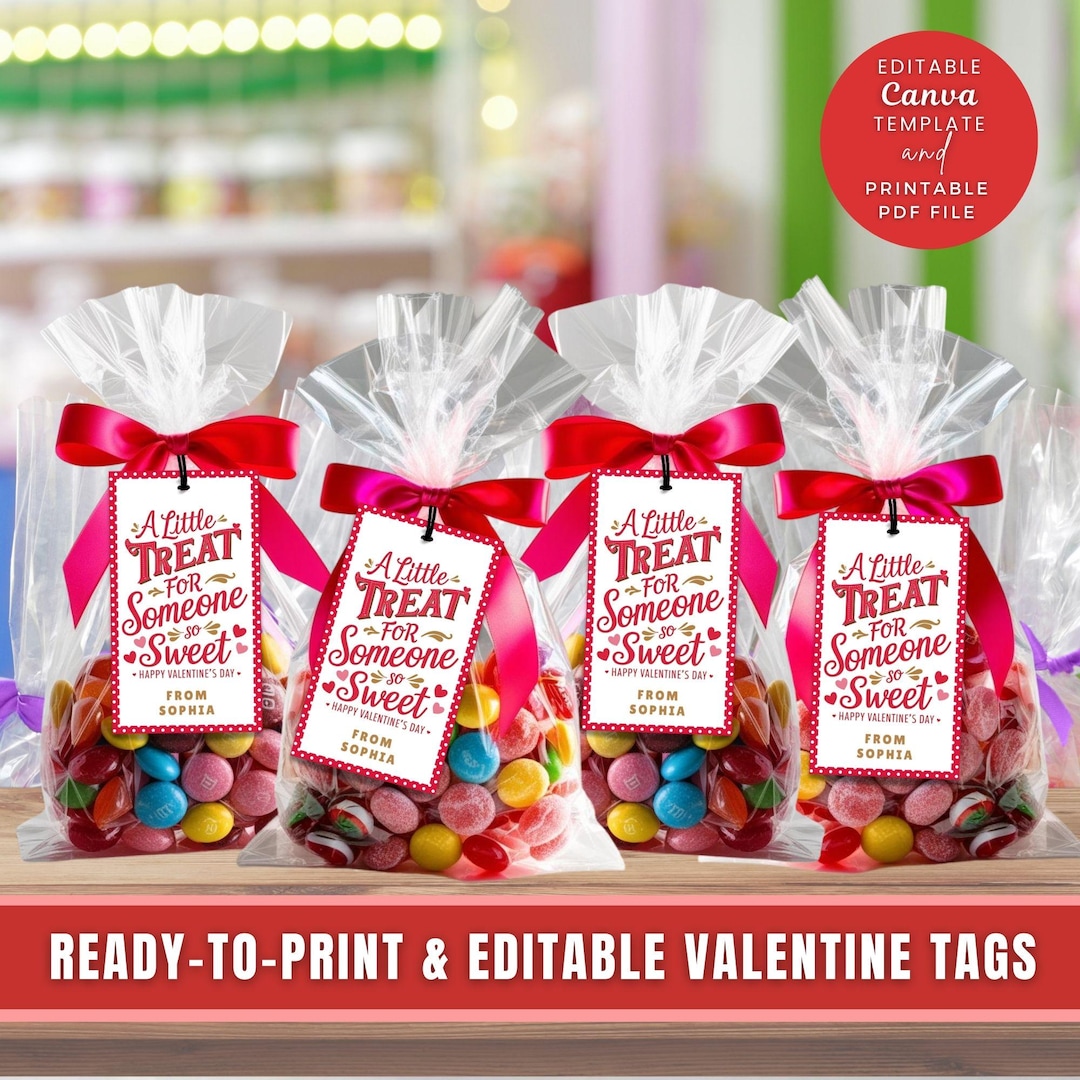Editable Valentine Gift Tag Printable A Little Treat for Someone so ...