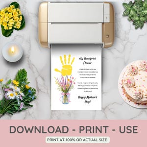 Mothers Day Handprint Flower Poem Craft for Kids Printable Gift for Mom ...