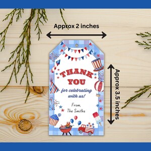 Editable 4th of July Gift Tag Printable July 4 Tag Red White Blue ...