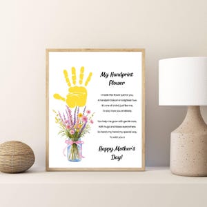Mothers Day Handprint Flower Poem Craft for Kids Printable Gift for Mom ...