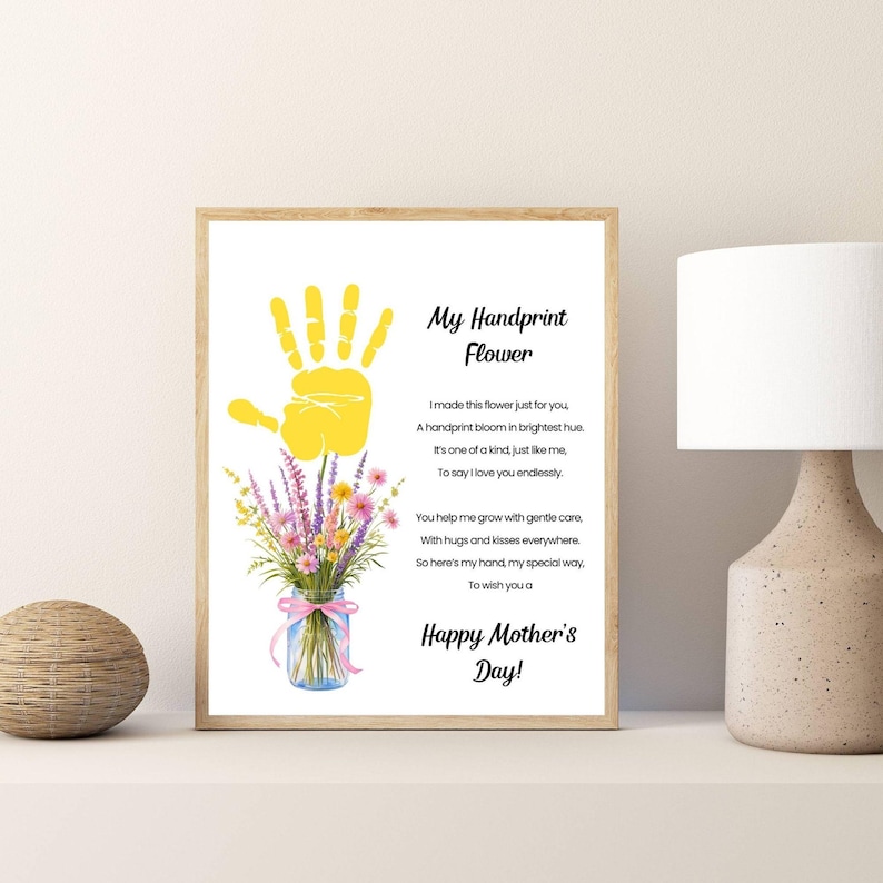 Mothers Day Handprint Flower Poem Craft for Kids Printable Gift for Mom ...