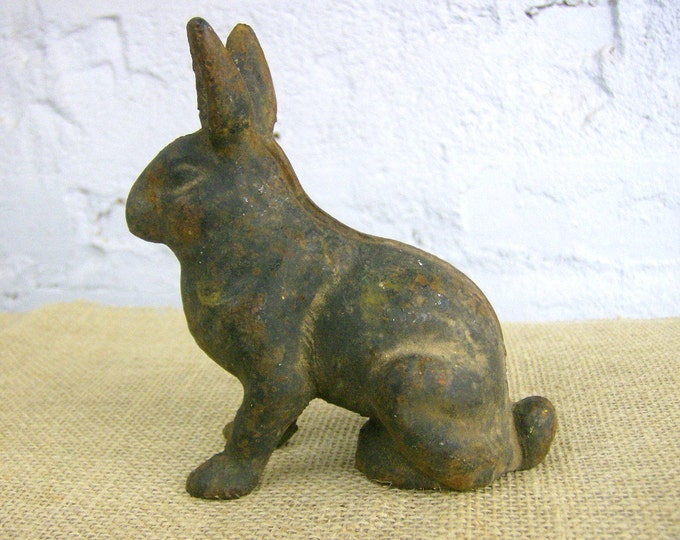 Antique Cast Iron Bunny Bank - Etsy