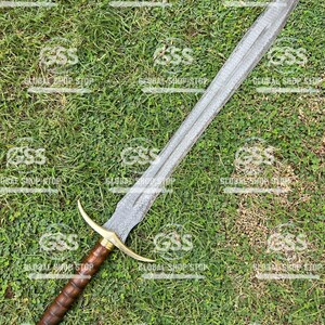 Real Damascus Steel Sword, Viking Swords, Fantasy Sword Rat Tail Tang ...