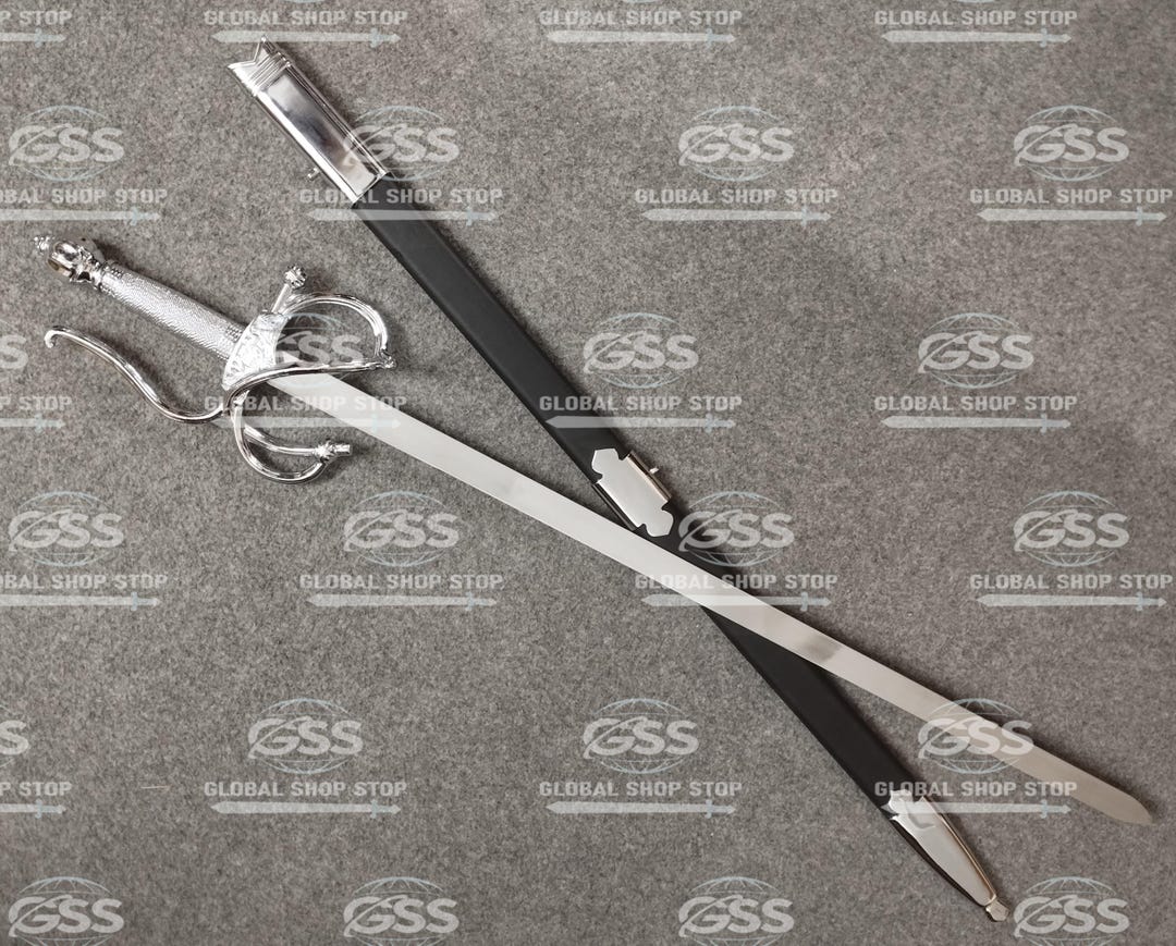 Handmade Legend of ZORRO Rapier Sword With Scabbard, Medieval Sword, Wedding Gift, Best Gift ...