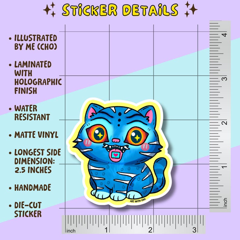 Derpy Tiger Vinyl Sticker, Kpop Demon Hunter Inspired, Kawaii Handmade ...