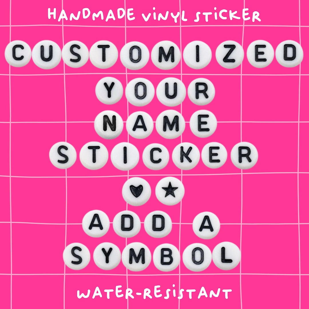 Bead Personalized Name Sticker : Custom Die-cut Handmade Vinyl Sticker ...