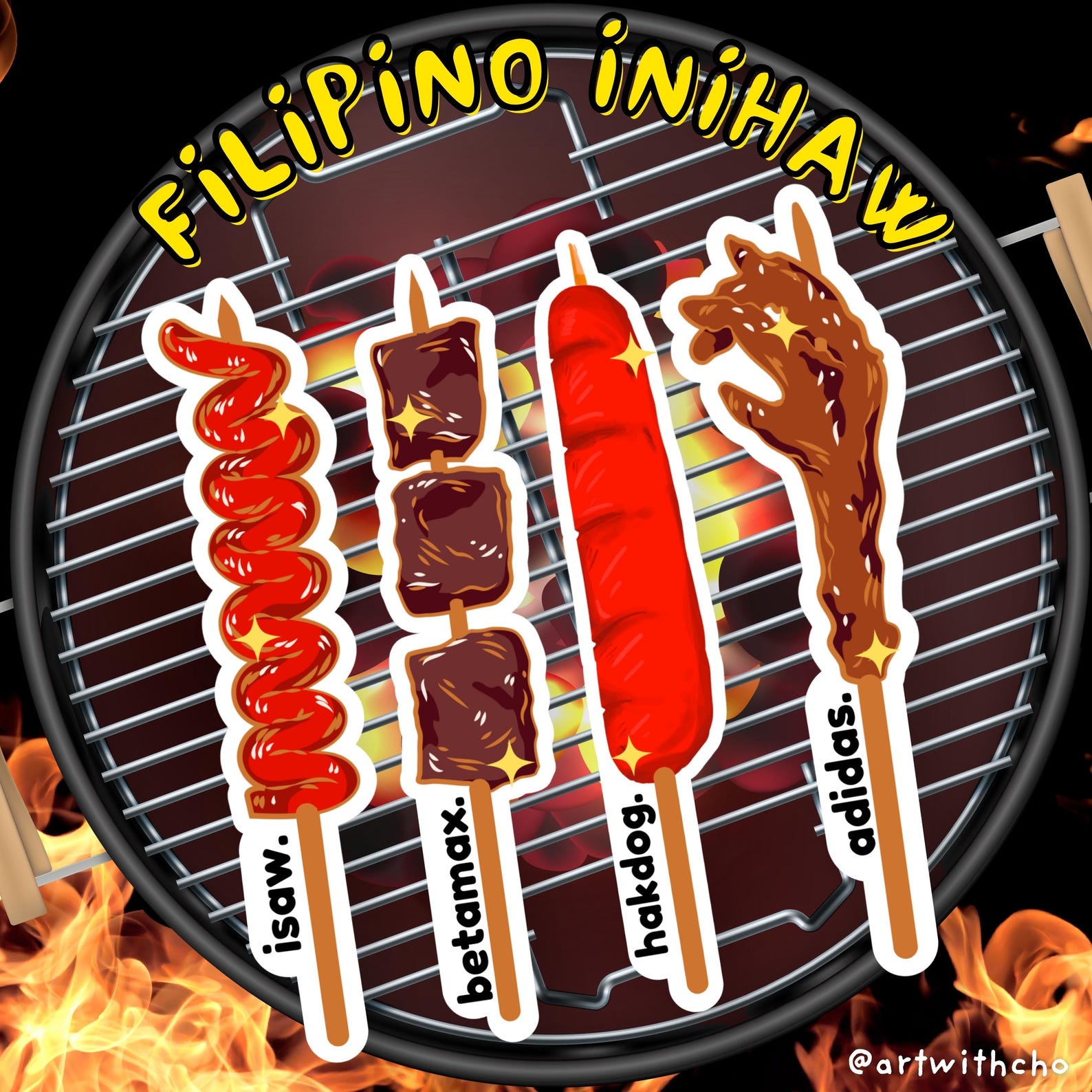 Filipino Inihaw Street Food Stickers: Proud Pinoy Matte Vinyl Decals - Etsy