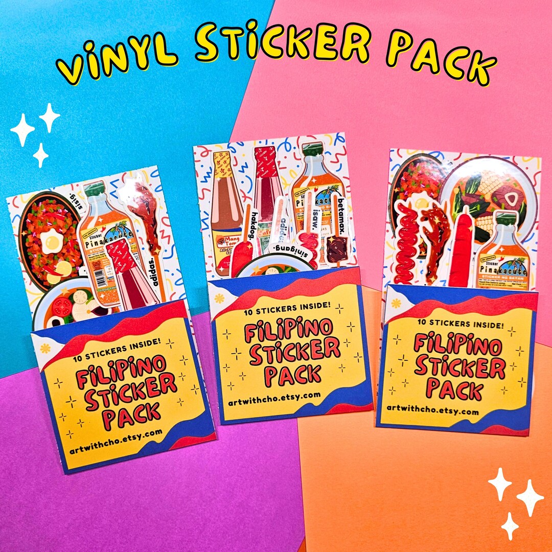 Filipino Food Sticker Pack – Handmade Vinyl Decals (set of 10) - Etsy