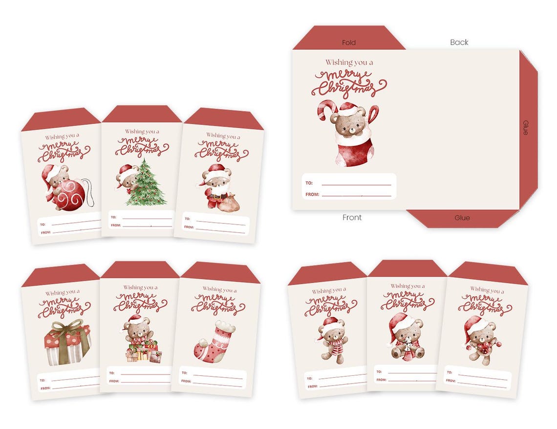 60 Christmas Money Envelope Ampao Designs & Template, Ready-to-print ...