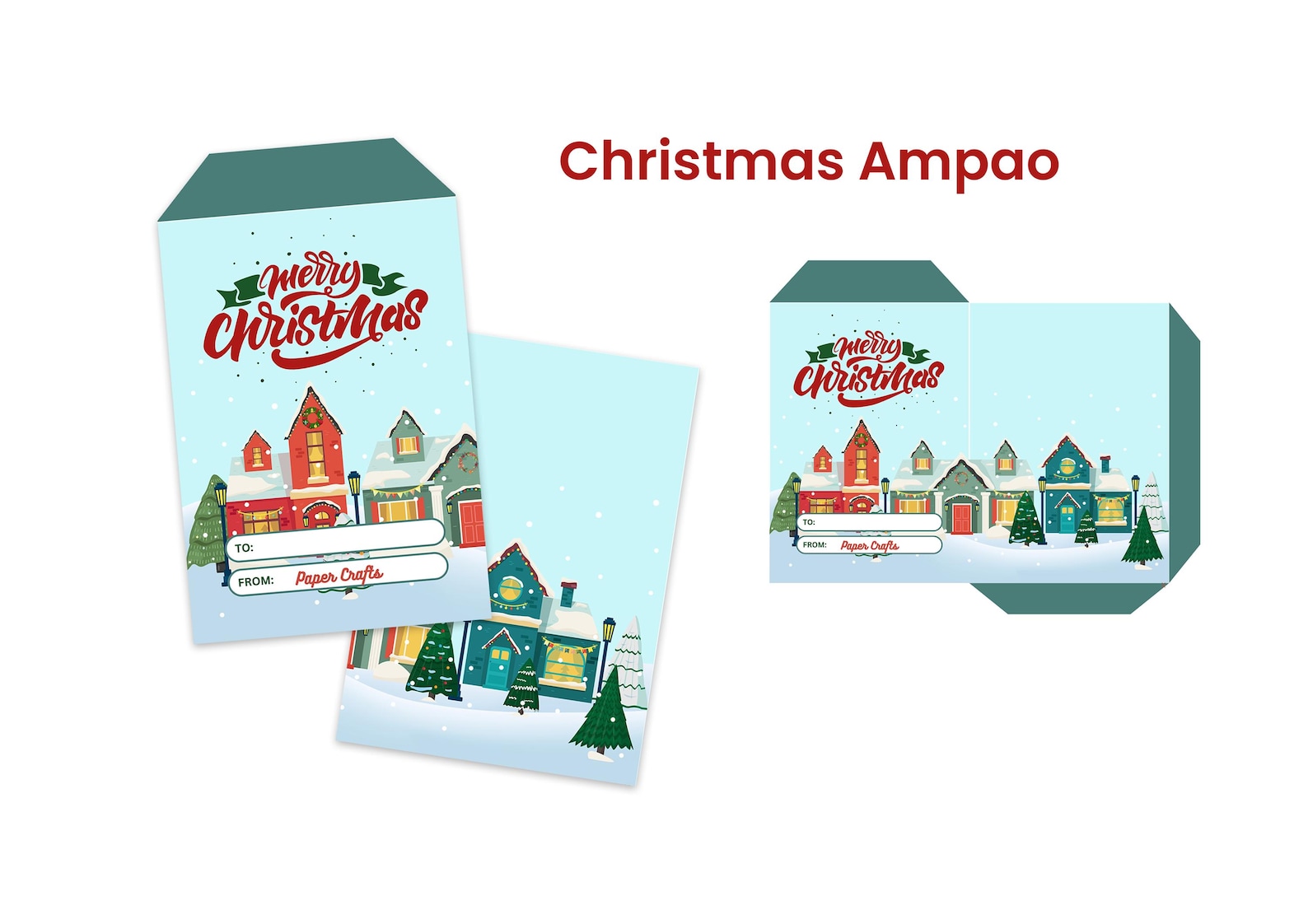60 Christmas Money Envelope Ampao Designs & Template, Ready-to-print ...