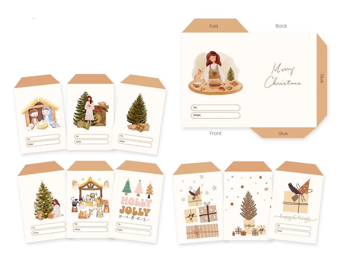 60 Christmas Money Envelope Ampao Designs & Template, Ready-to-print ...