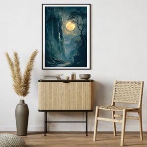 Full Moon Path Print | Digital Download Wall Art for Home Decor - Etsy