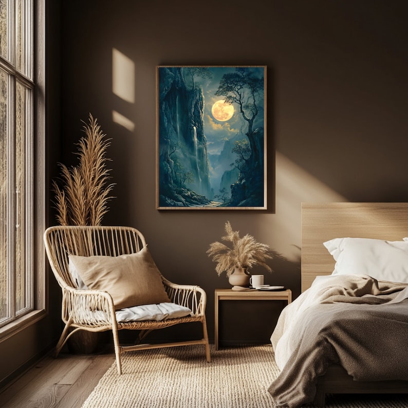 Full Moon Path Print | Digital Download Wall Art for Home Decor - Etsy