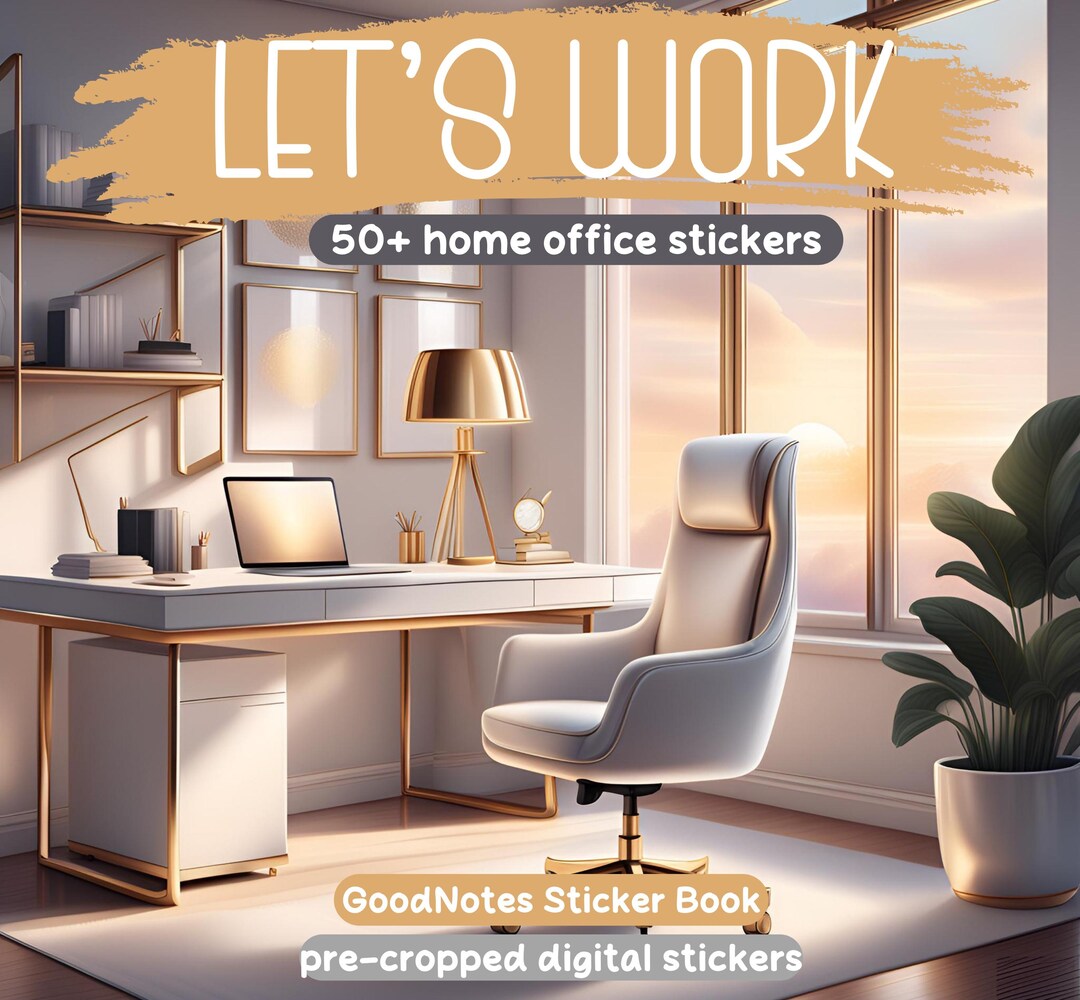 Home Office Clipart Stickers: Pre-cropped Goodnotes Stickers (digital ...