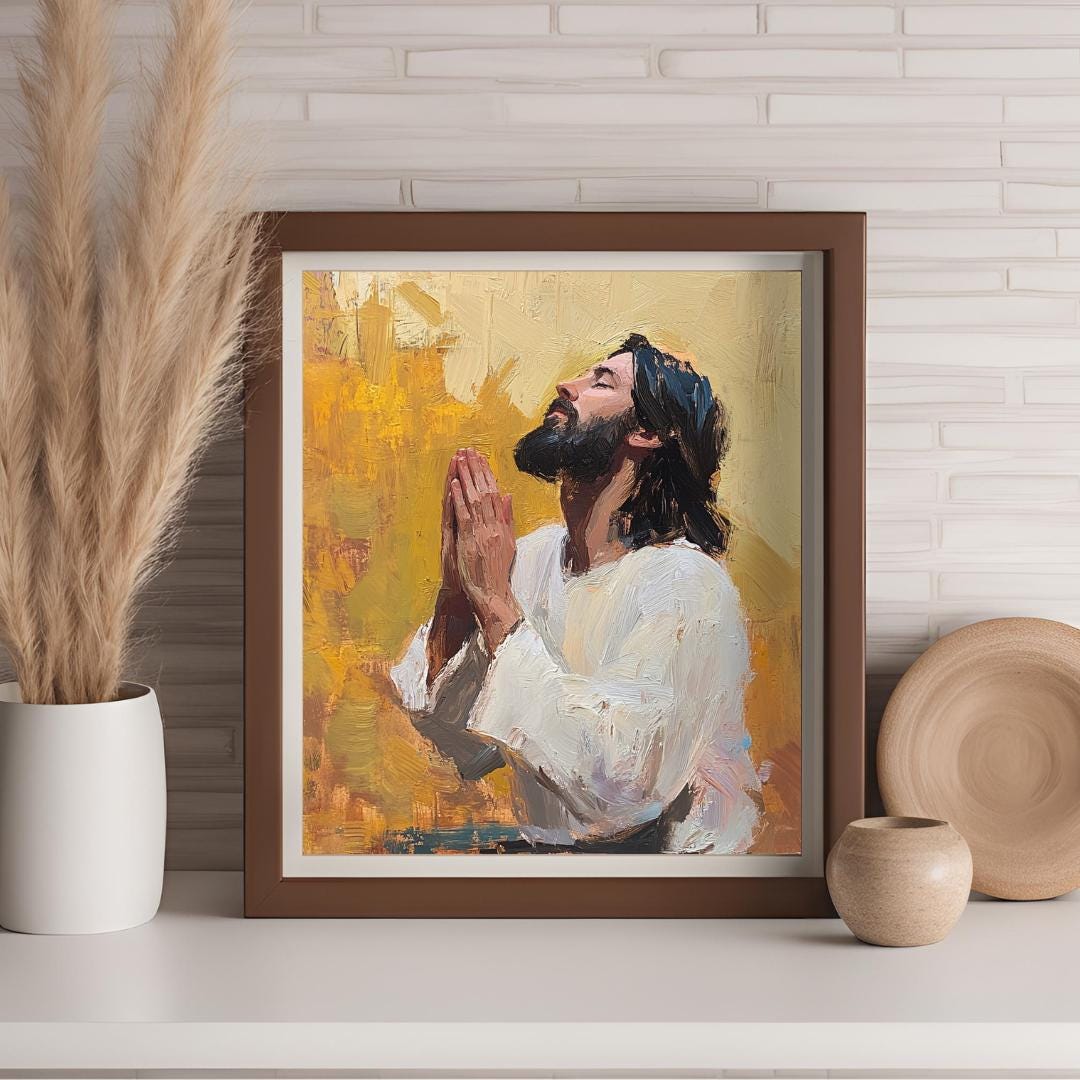 Jesus Praying | Christian Art | Inspiring LDS Digital Art - Etsy