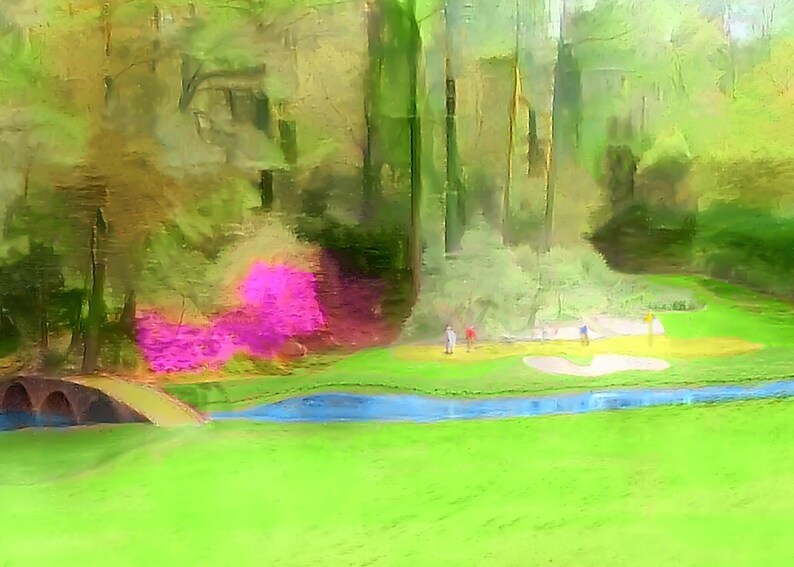 The Masters Golf Tournament Printable Art, 12th Hole, Amen Corner ...
