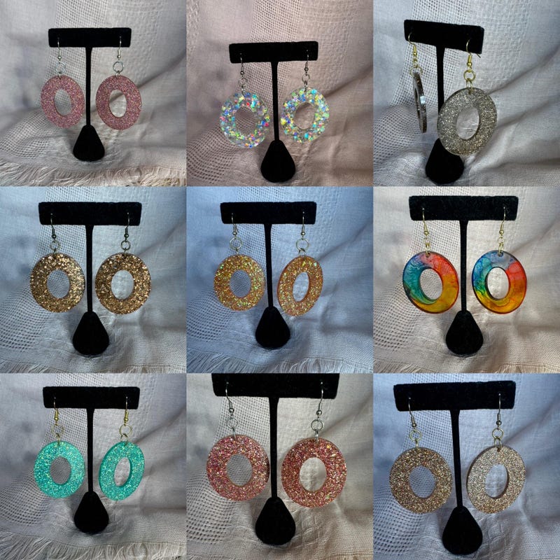Resin Earrings - Etsy