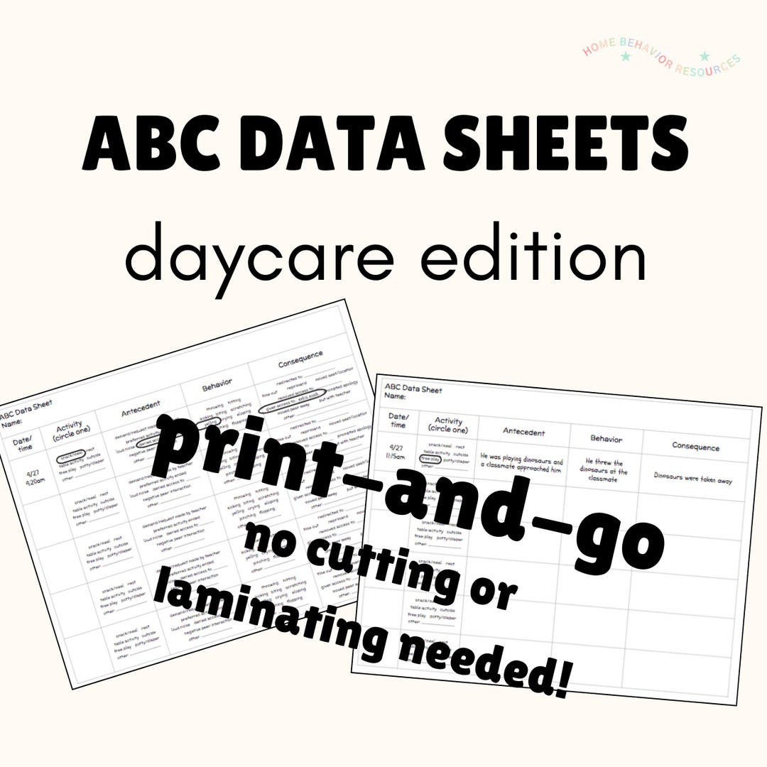 Daycare ABC Data Sheet: Toddler Behavior Tracker (digital Download) - Etsy
