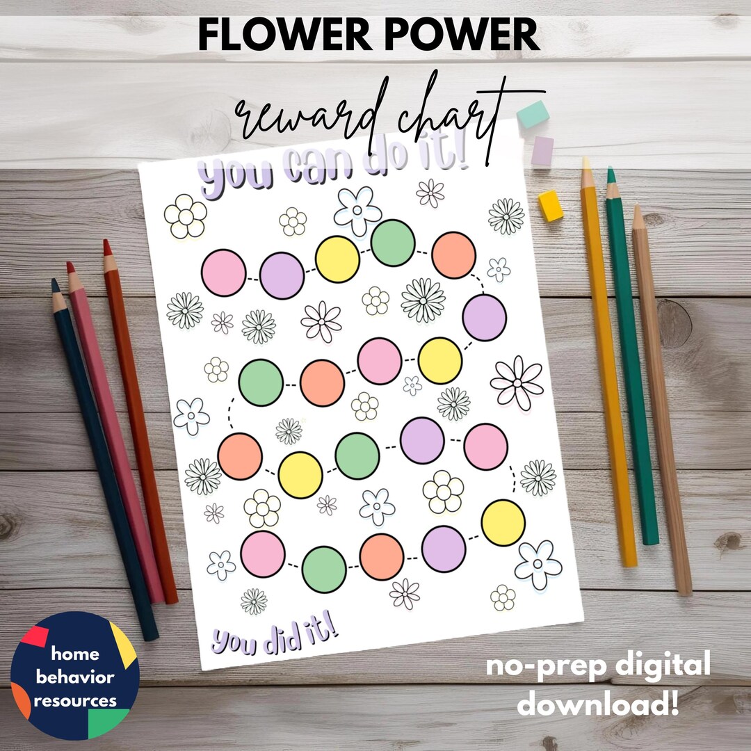 Flower Reward Chart: Potty Training, Rule-following (digital Download ...