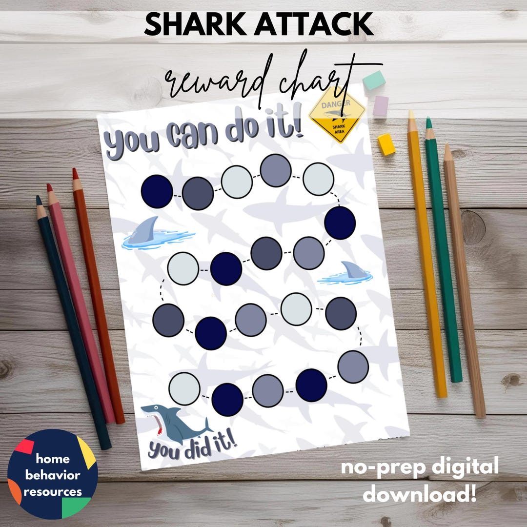 Shark Reward Chart: Kids' Token System (digital Download) - Etsy