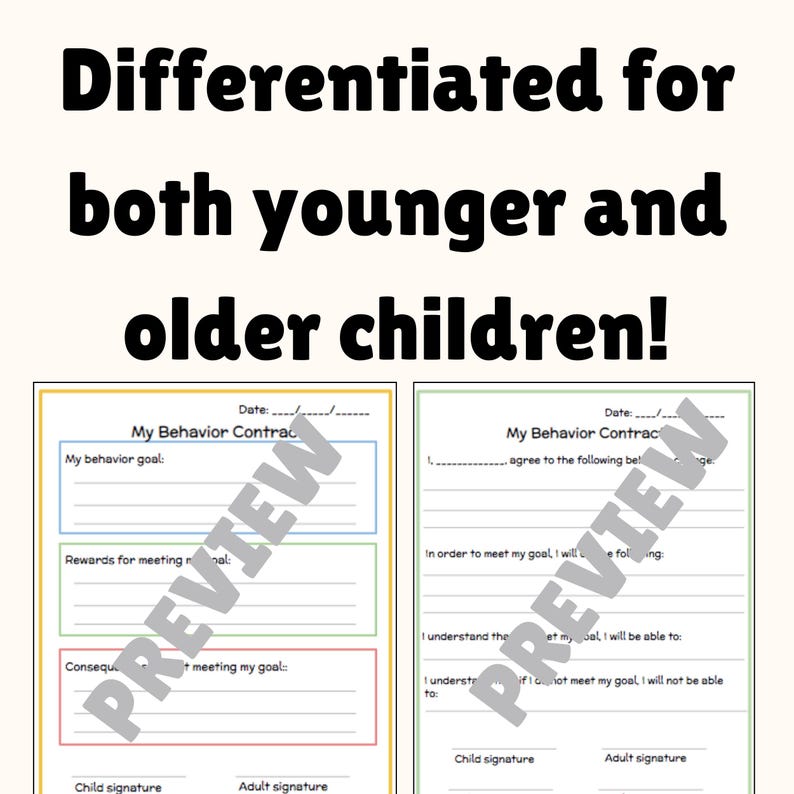 NO PREP Behavior Contract for Kids, Teens - Etsy