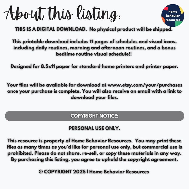Daily Routine Visual Schedule for Morning Routine Afternoon Routine ...