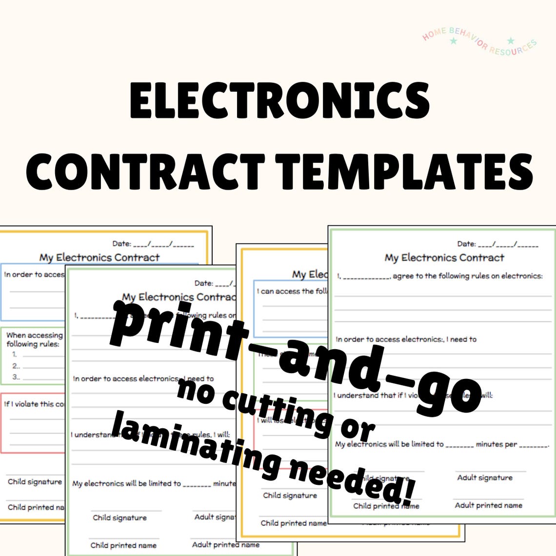 NO PREP Electronics/technology Contract for Kids, Teens - Etsy