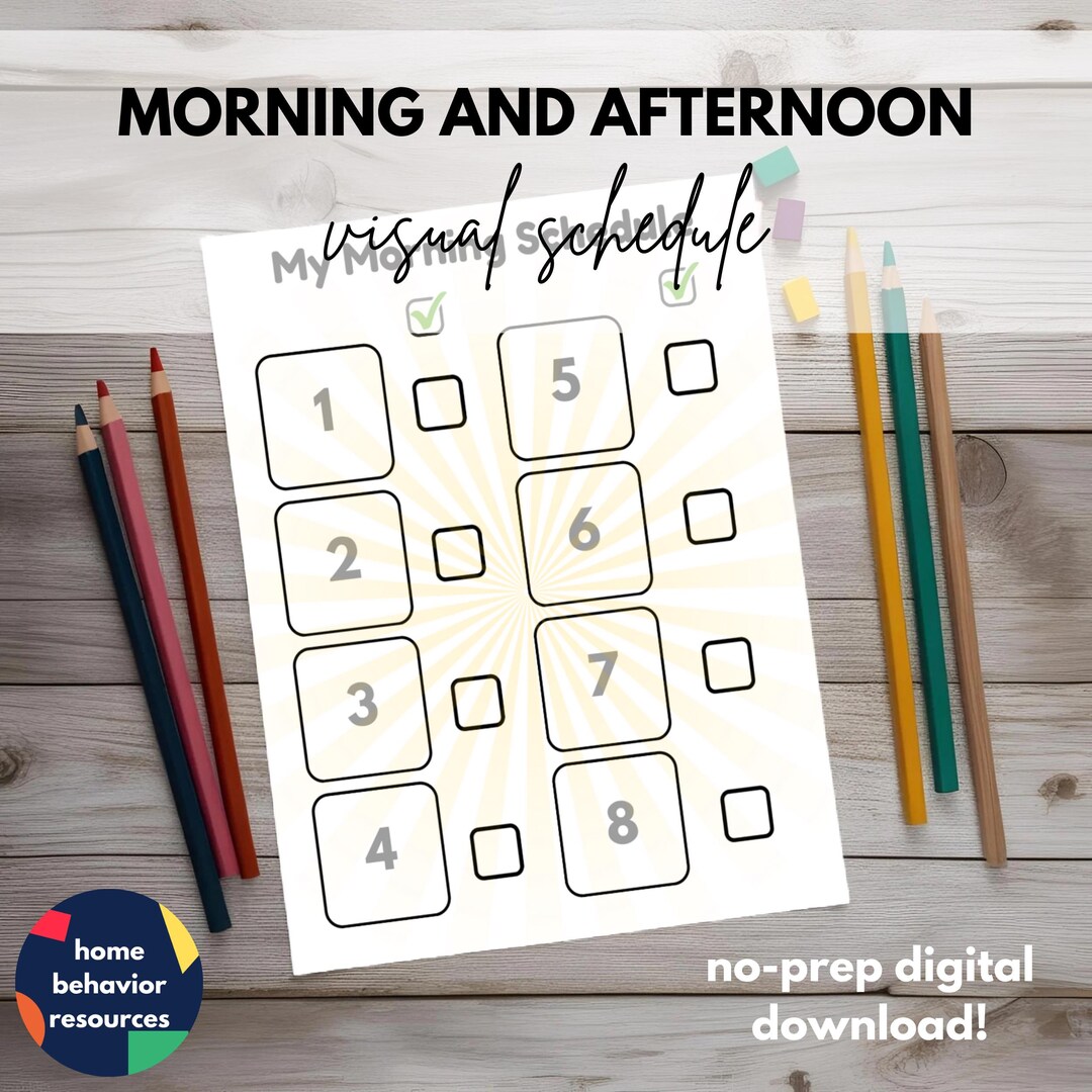 Daily Routine Visual Schedule for Morning Routine Afternoon Routine ...