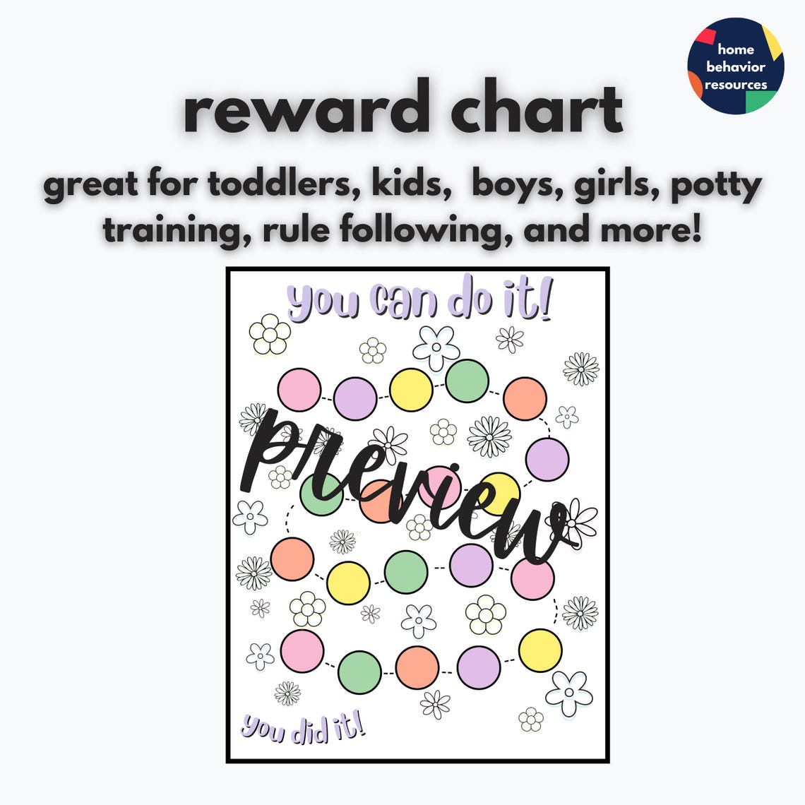 Flower Reward Chart: Potty Training, Rule-following (digital Download ...
