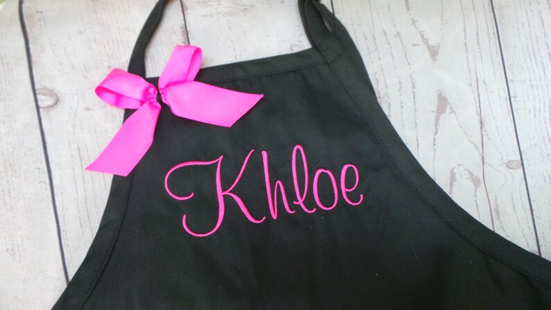 Teen Cooking Apron Personalized with Name and Bow. Embroidered | Etsy