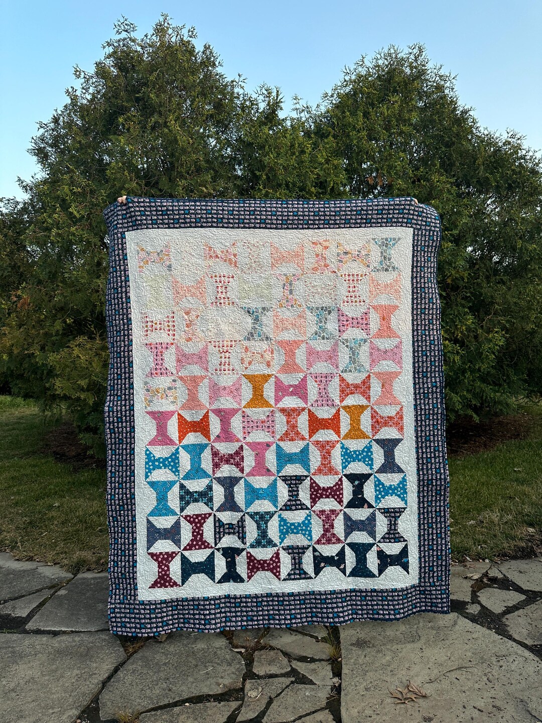 Spooling Around Quilt – Large Throw With Ruby Star Society Fabric 63" X ...