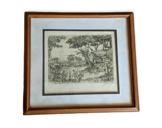 Philippines Etching by Alex Uy / Signed/ Pastoral Scene / Drawing ...