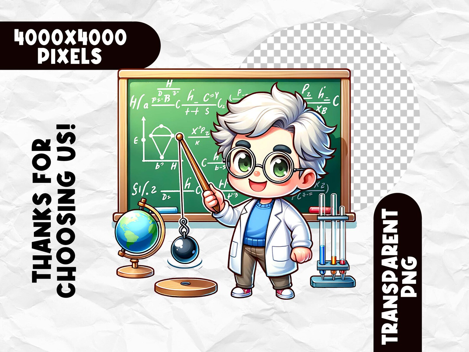 Scientist Clipart PNG, Fun Lab Clipart, Science Themed Graphics, Cute ...