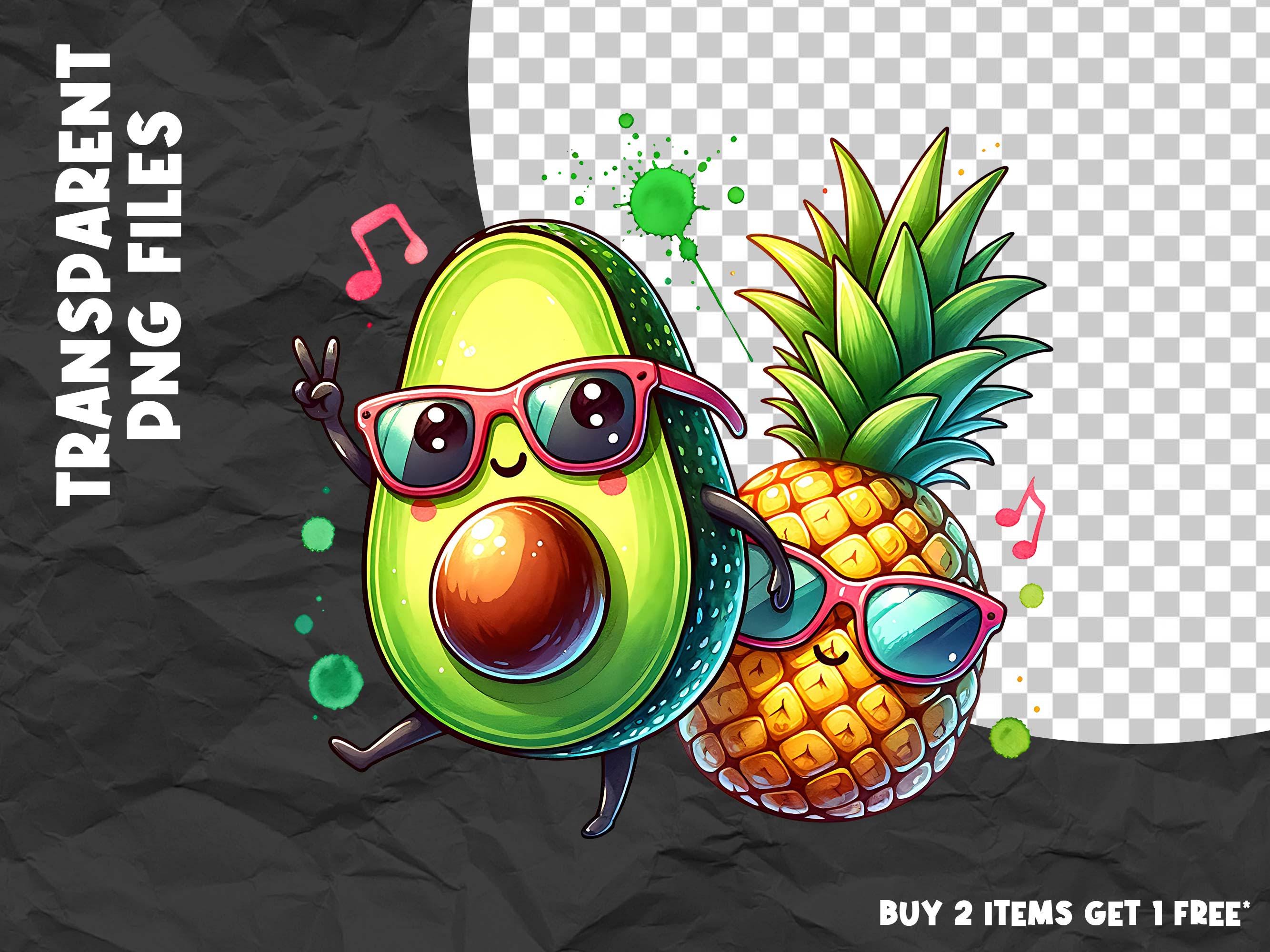 Dancing Avocado Clipart, Playful Avocado PNG, Cute Food Graphics, Funny ...