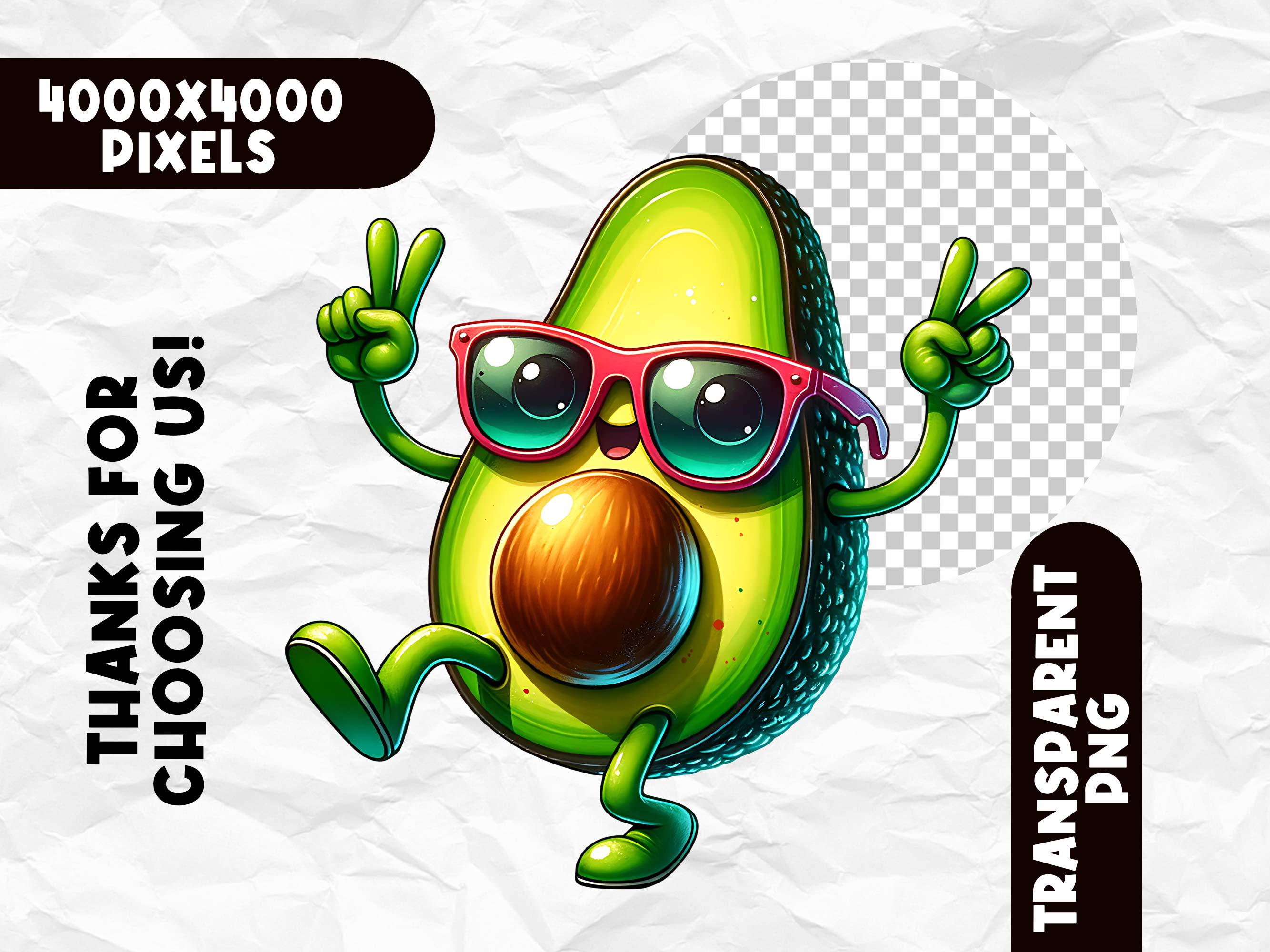 Dancing Avocado Clipart, Playful Avocado PNG, Cute Food Graphics, Funny ...