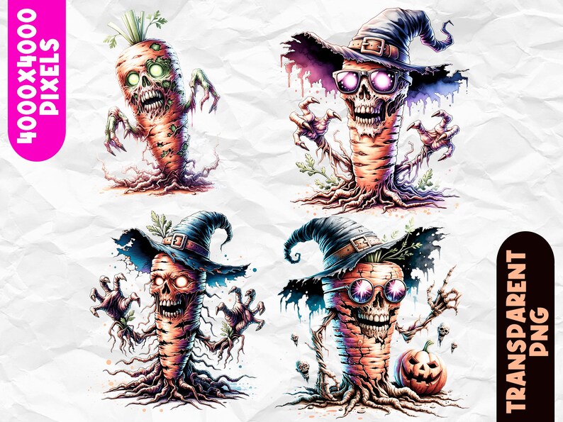 Ghost Carrot Clipart, Cute Halloween Carrot PNG, Vegetable ...