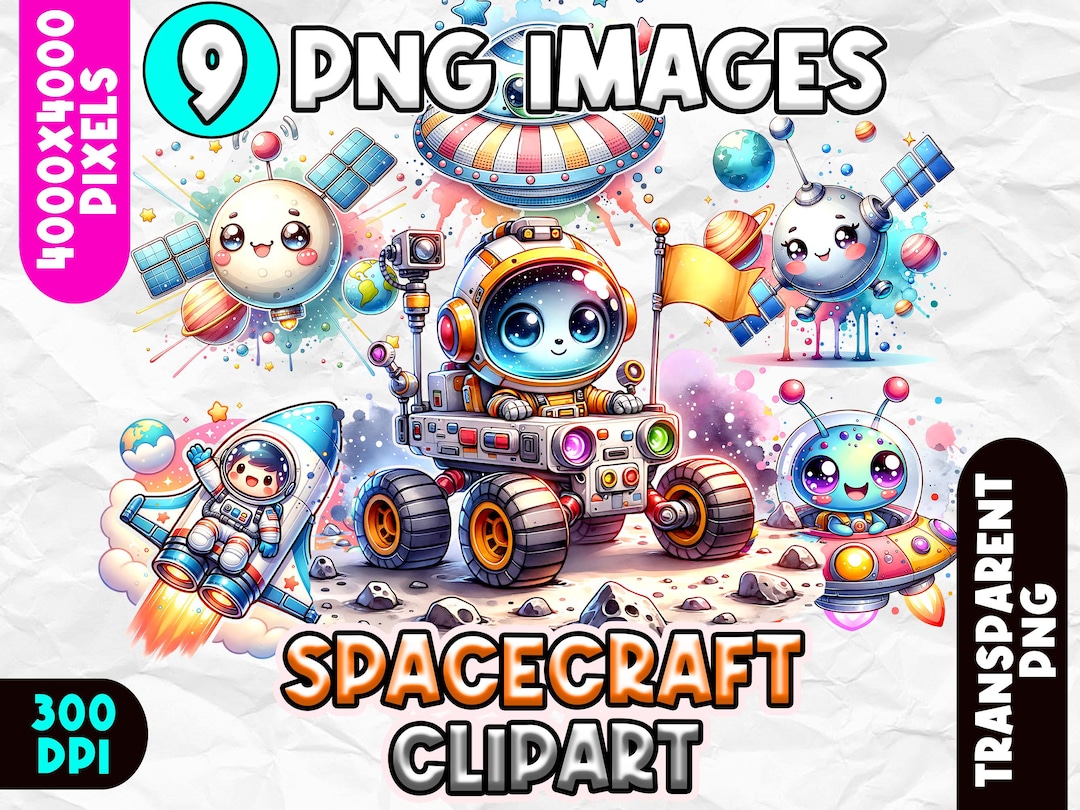 Spacecraft Clipart PNG, Fun Rocket Clipart Designs, Space Adventure ...