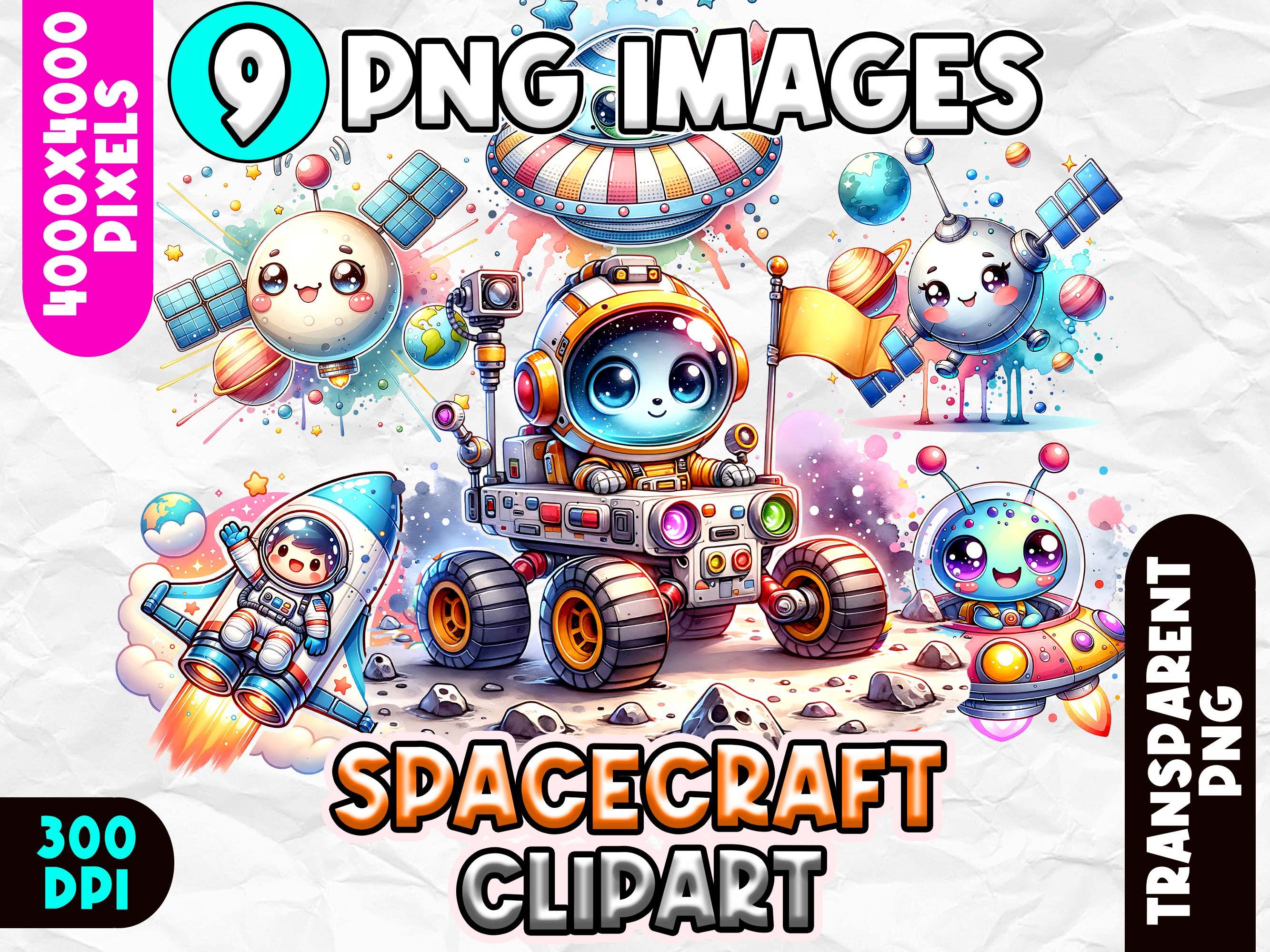 Spacecraft Clipart PNG, Fun Rocket Clipart Designs, Space Adventure ...
