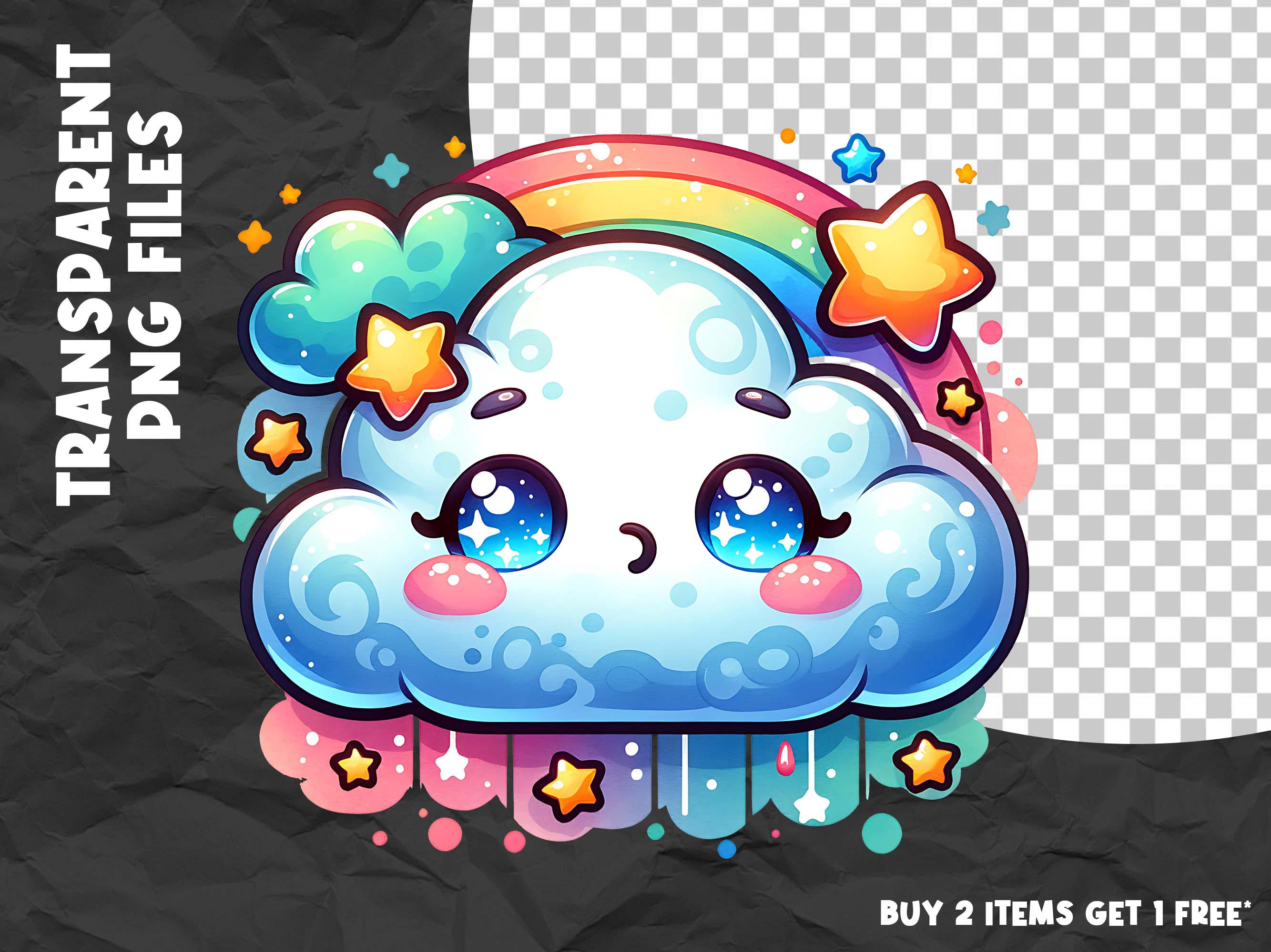 Sleepy Cloud Clipart, Cute Cloud Graphics, Cloud Illustration, Cloud ...