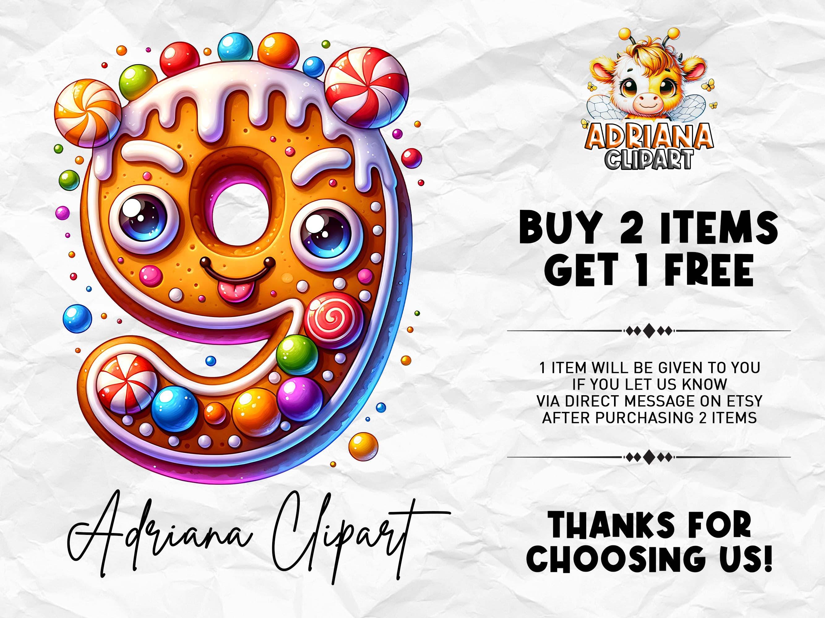 Gingerbread Number Clipart, Cute Gingerbread, Holiday Number Clipart ...